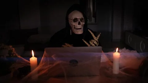 Terribly scary character of death, skele... | Stock Video | Pond5