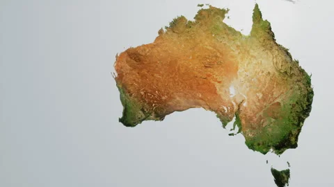 Detailed Map Of Australia Stock Video Footage | Royalty Free Detailed ...