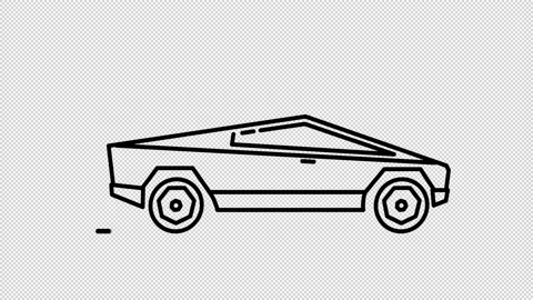 Tesla Cybertruck line icon on the Alpha ... | Stock Video | Pond5