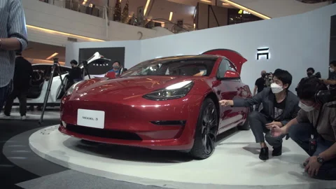 Tesla Model 3 during Thailand Tesla's of... | Stock Video | Pond5