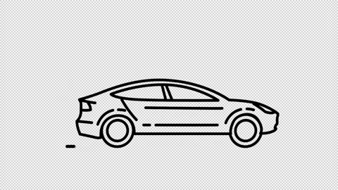 Tesla Model S line icon on the Alpha Cha... | Stock Video | Pond5
