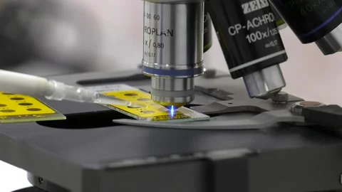 test sample under the microscope in labo... | Stock Video | Pond5