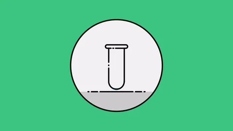 Test tube flat line animation in PNG for... | Stock Video | Pond5