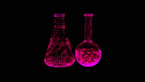 Test tube low poly wireframe mesh | Stock Video | Pond5