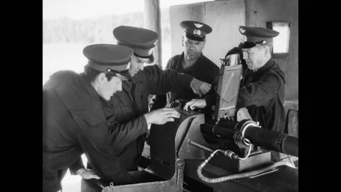 Testing a machine gun for Soviet fighter... | Stock Video | Pond5