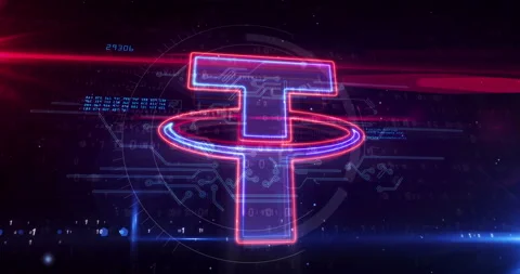 Tether symbol abstract concept animation | Stock Video | Pond5