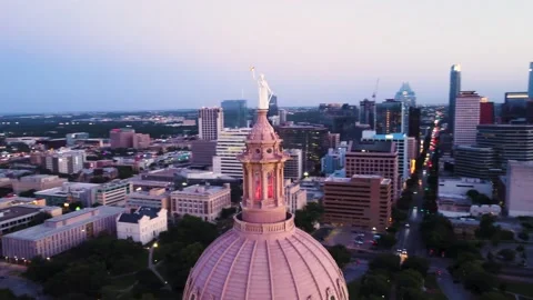 Texas Capitol, Austin 2022. Aerial 4K. T... | Stock Video | Pond5