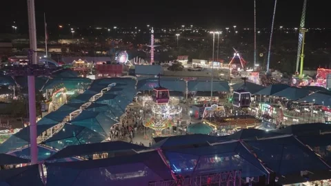 TEXAS SKYWAY Cable Car Gondolas Evening ... | Stock Video | Pond5