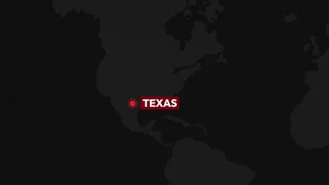 Texas state blinking on the world map 4k... | Stock Video | Pond5