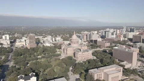 Texas State Capital in Austin Aerial Orb... | Stock Video | Pond5