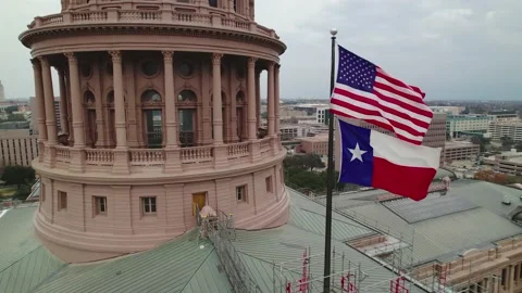 Texas State Capitol Flags Dolly Around | Stock Video | Pond5