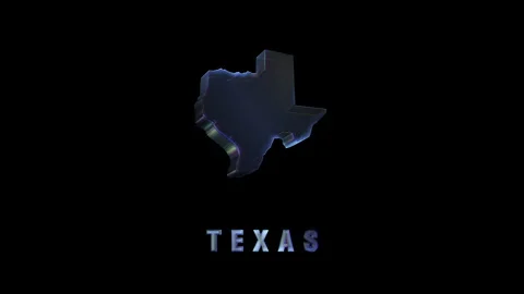 Texas state glowing 3D silhouette on dar... | Stock Video | Pond5
