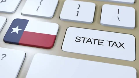 Texas State Tax with Flag. Button and Te... | Stock Video | Pond5