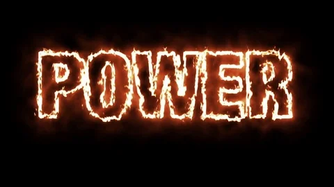 Text animation of the word POWER burning... | Stock Video | Pond5