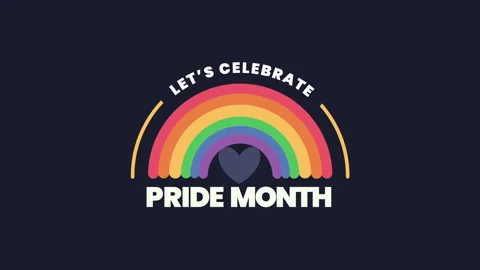 Text celebrate pride month animation on ... | Stock Video | Pond5