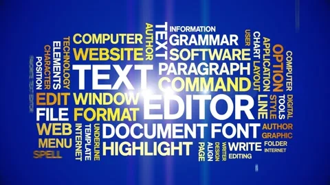 Text Editor animated word cloud,animatio... | Stock Video | Pond5