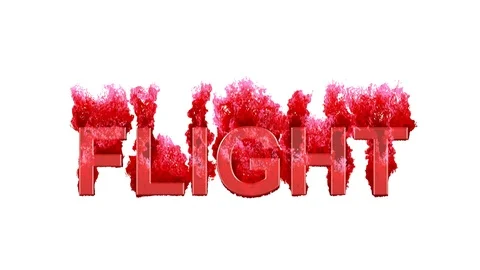 text FLIGHT burns dark fire on a white b... | Stock Video | Pond5