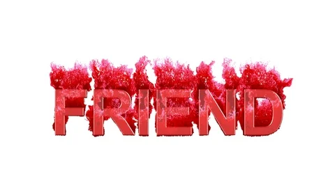text FRIEND burns dark fire on a white b... | Stock Video | Pond5