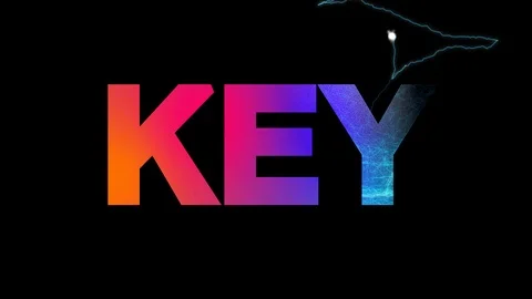 text KEY burns dark fire on a white back... | Stock Video | Pond5