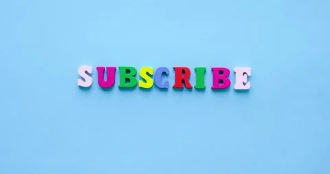 Text SUBSCRIBE from colorful wooden lett... | Stock Video | Pond5