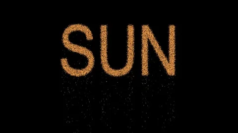 text SUN appears from the sand, then cru... | Stock Video | Pond5