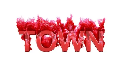 text TOWN burns dark fire on a white bac... | Stock Video | Pond5