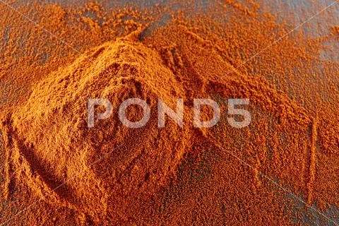 Texture background. Red chilli pepper powder. Top view Stock Photo ...