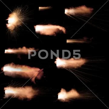 Photograph: The texture of a firearm shot , a bright flash of flame on ...