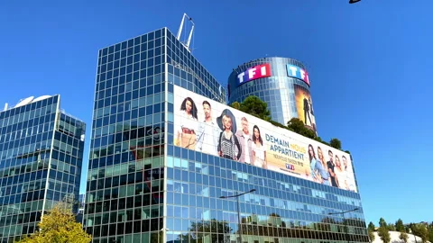 TF1 headquarters building near Paris, Fr... | Stock Video | Pond5