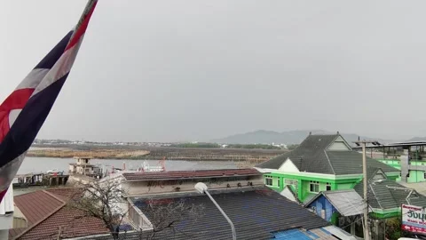 Thai Flag with Scenic Overlook of Khao S... | Stock Video | Pond5