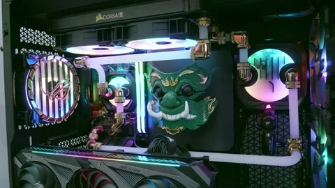 Thai style computer case show by AMD in ... | Stock Video | Pond5