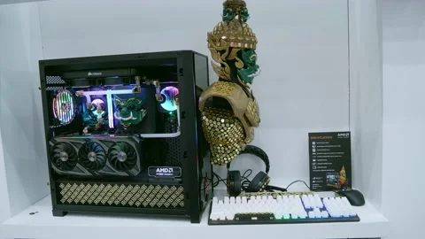 Thai style computer case show by AMD in ... | Stock Video | Pond5