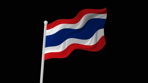 thailand flag flying animated black back... | Stock Video | Pond5
