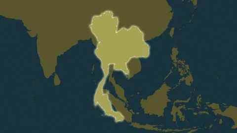 Thailand map - extract. Glow. Pattern. | Stock Video | Pond5