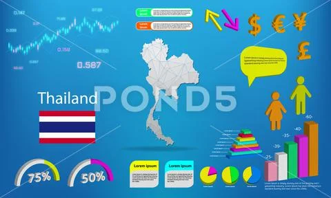 Thailand map info graphics - charts, symbols, elements and icons ...