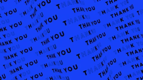 Thank you blue promo text flow on the wa... | Stock Video | Pond5