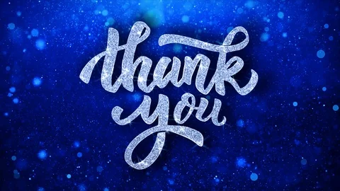 Thank You Blue Text Wishes Particles Gre... | Stock Video | Pond5