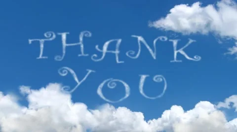 Thank You - cloud words on blue sky | Stock Video | Pond5
