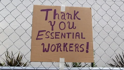 Thank You Essential Workers Sign Covid-1... | Stock Video | Pond5