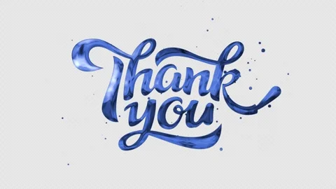 Thank You Text Animation in Blue Color | Stock Video | Pond5
