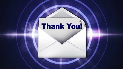 Thank You Text Animation in Letter, Emai... | Stock Video | Pond5
