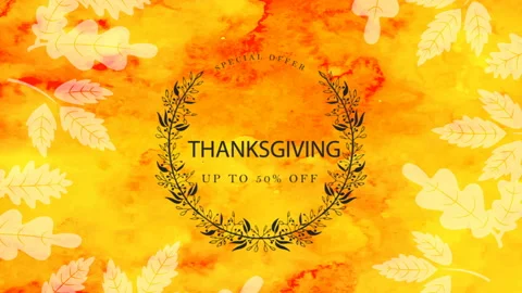 Thanksgiving Day Animated Card with fall... | Stock Video | Pond5