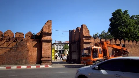 Thapae Gate, Thapae Gate the main gate o... | Stock Video | Pond5