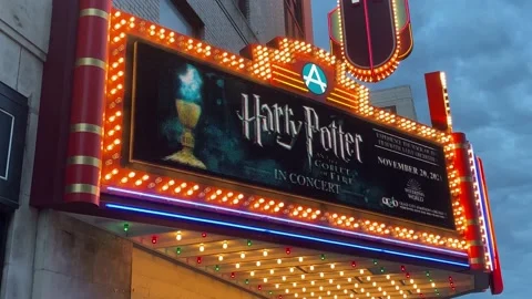 Theater Marquee with Flashing Lights - O... | Stock Video | Pond5