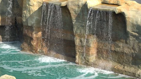 Theme Park Waterfall | Stock Video | Pond5