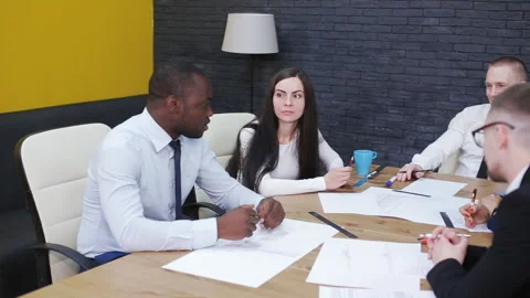 Theme of team work in the office | Stock Video | Pond5