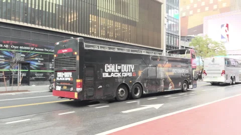 Themed Call of Duty Black Ops 6 tour bus... | Stock Video | Pond5