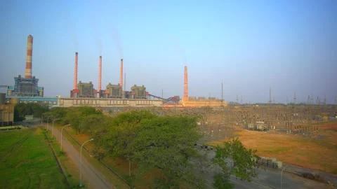 Thermal coal power plant in india | Stock Video | Pond5