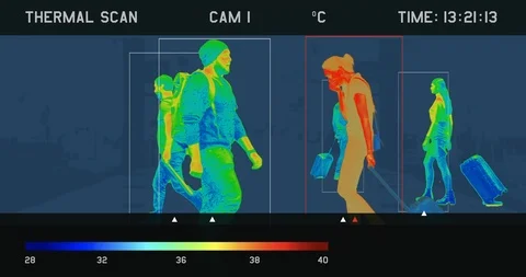 Thermal imaging camera view detecting el... | Stock Video | Pond5