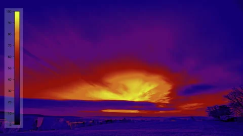 Thermal infrared video of clouds in the ... | Stock Video | Pond5